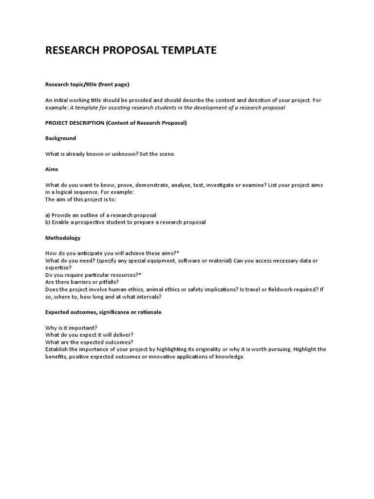 Research Proposal Template Guide | PDF | Art