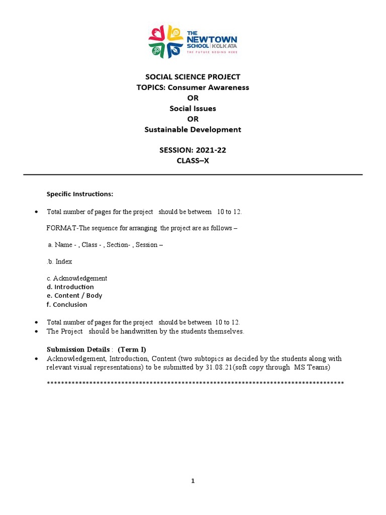 Social Science Project Topics: Consumer Awareness OR Social Issues OR ...