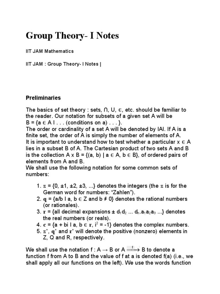 Group Theory | PDF | Function (Mathematics) | Group (Mathematics)