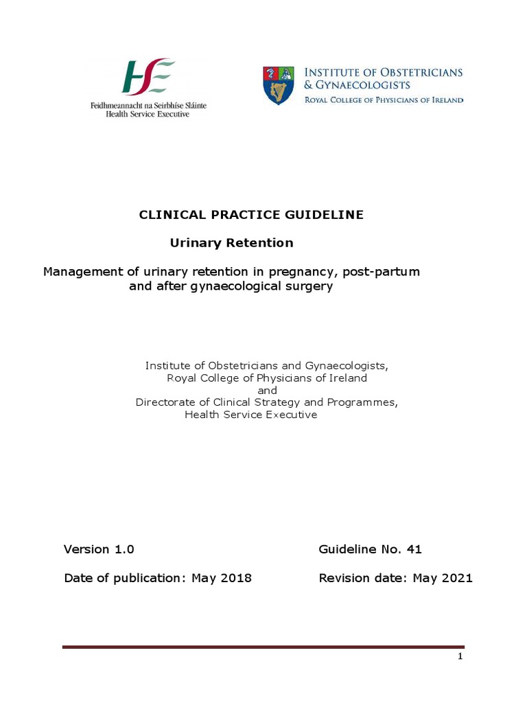 UR Guidelines For Clinical Care Pathway 17.05.18 | PDF | Urinary ...