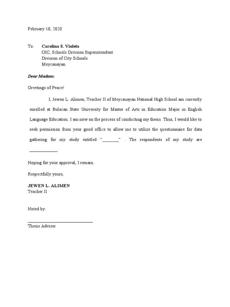 Letter For Thesis SDS | PDF | Career & Growth