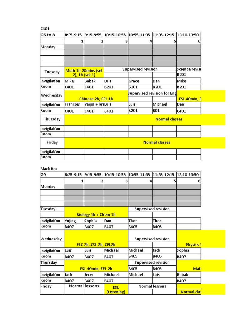 EOS2 Assessment Week Exam Timetable Updated June 4th | PDF | Language ...