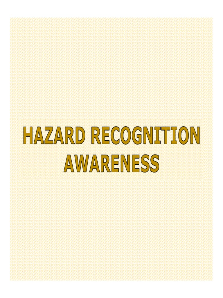 Hazard Recognition Training | PDF