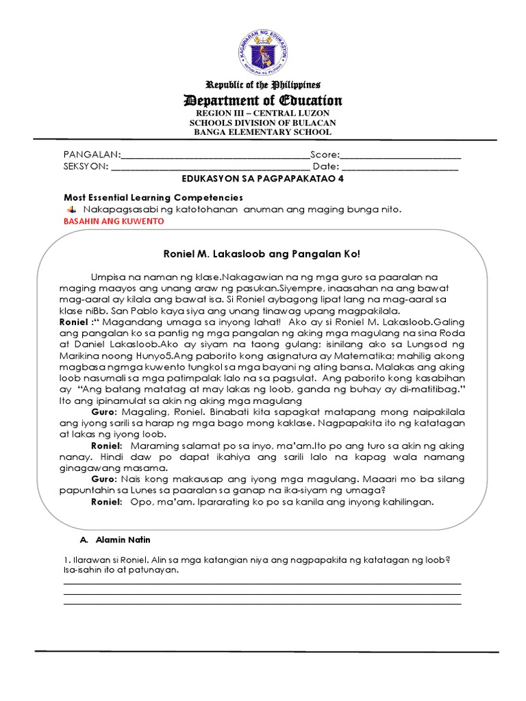 Esp-10 Item Activity Week 1 | PDF