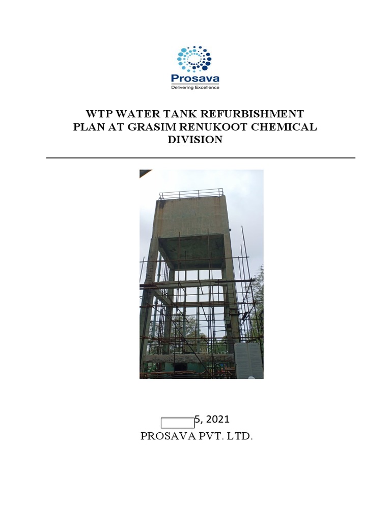 WTP Water Tank Refurbishment Plan at Grasim Renukoot Chemical Division ...