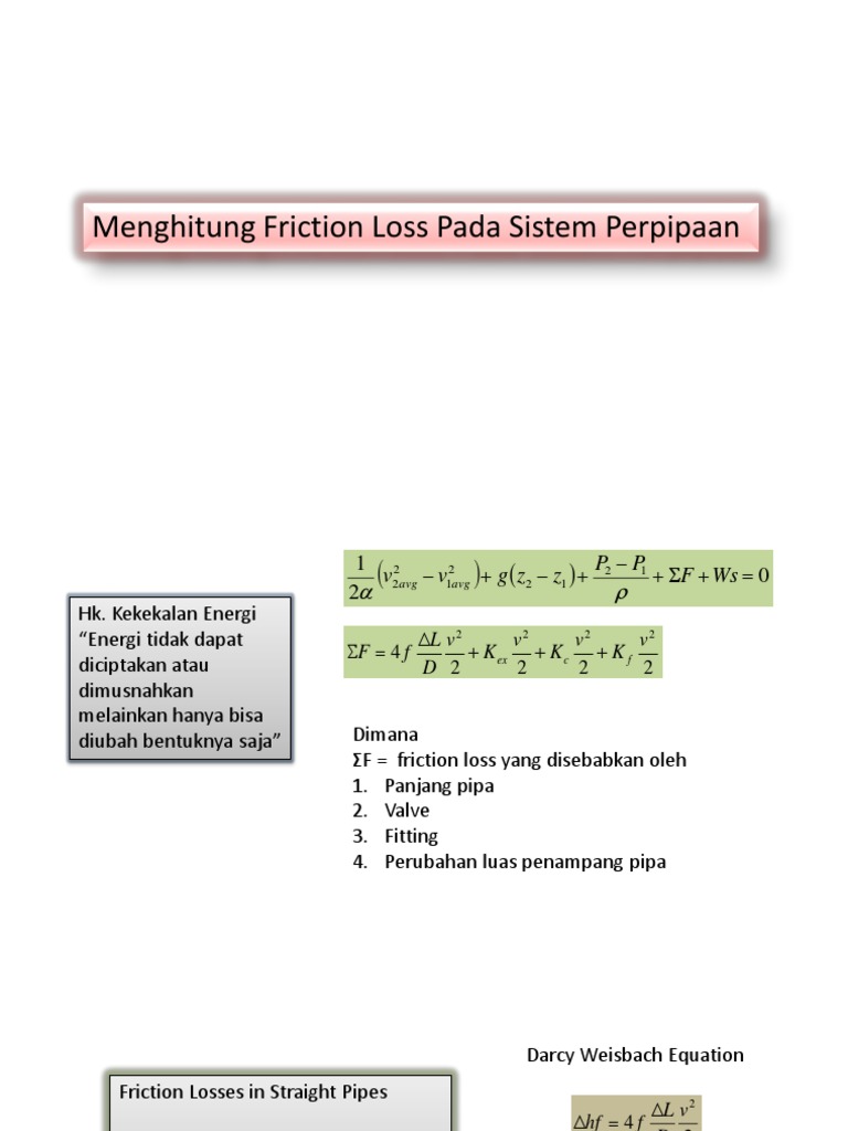 06 Friction Loss Pada Sistem Perpipaan | PDF