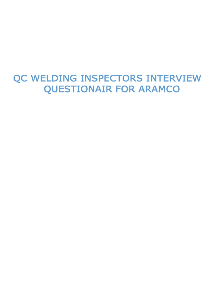 QC Welding Inspectors Interview Guide | PDF | Construction | Welding