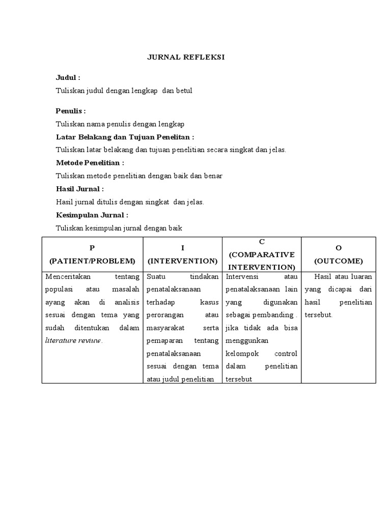 Format Tugas Refleksi Jurnal | PDF | Sains & Matematika