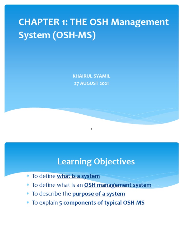 OSH Management System Guide | PDF | Occupational Safety And Health ...