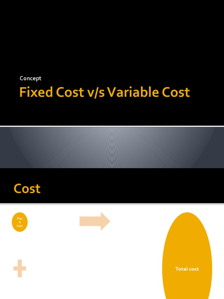 Fixed Cost vs Variable Cost