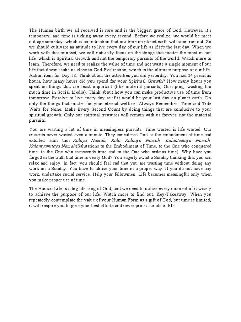 TIme Waste Is Life Waste | PDF | Theology | Religious Belief And Doctrine