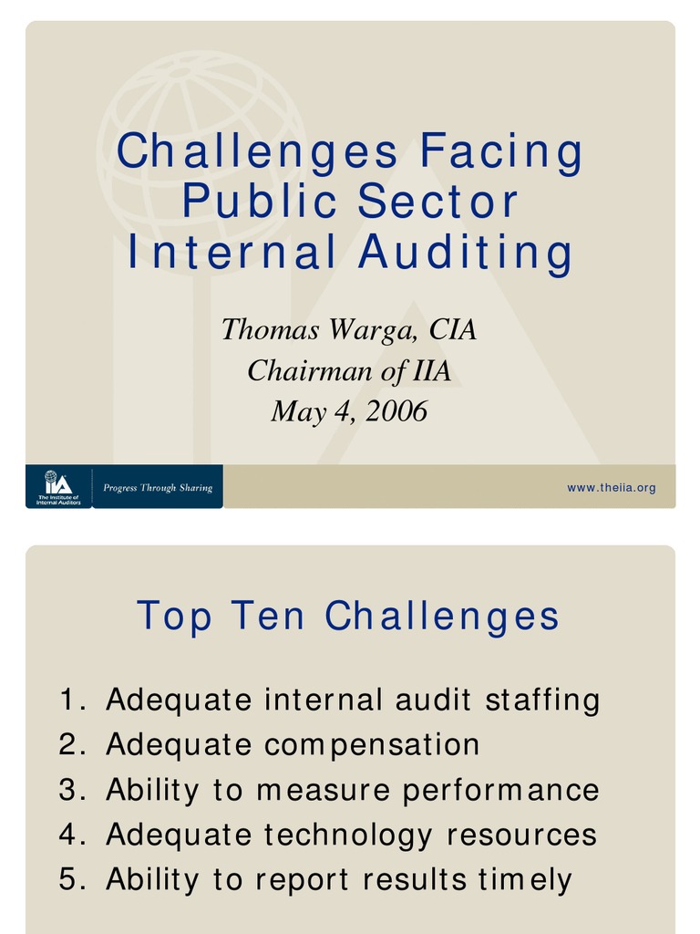 Challenges Facing Public Sector Internal Auditing: Thomas Warga, CIA ...