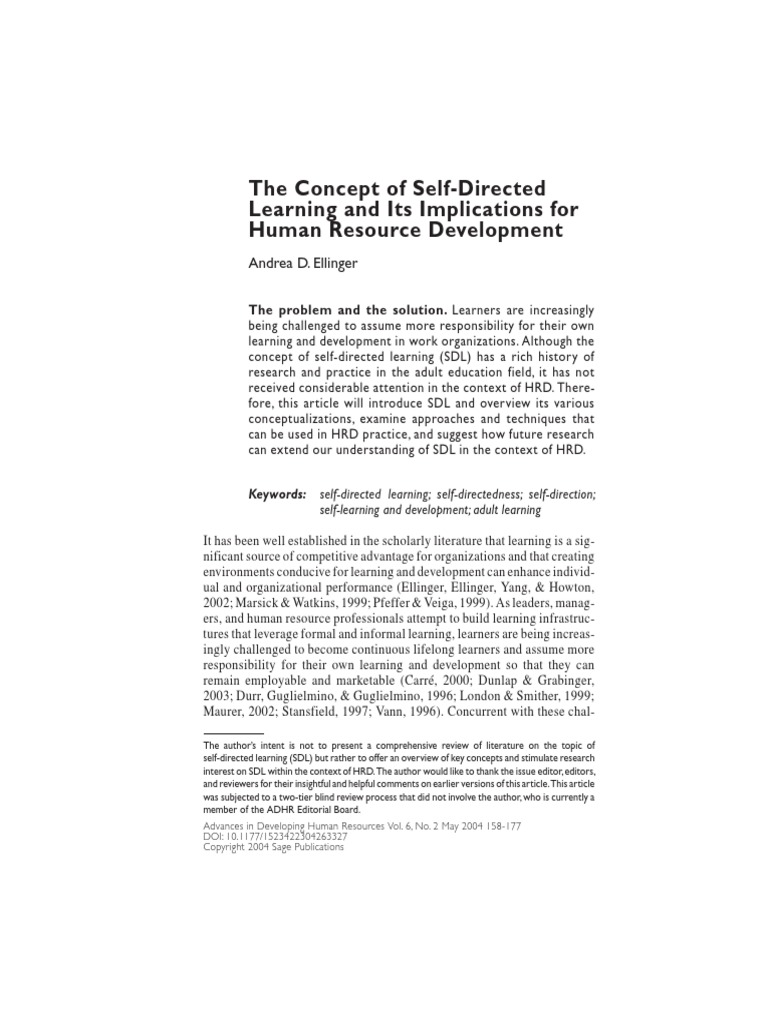 Concept of Self Directed Learning | PDF | Learning | Lifelong Learning