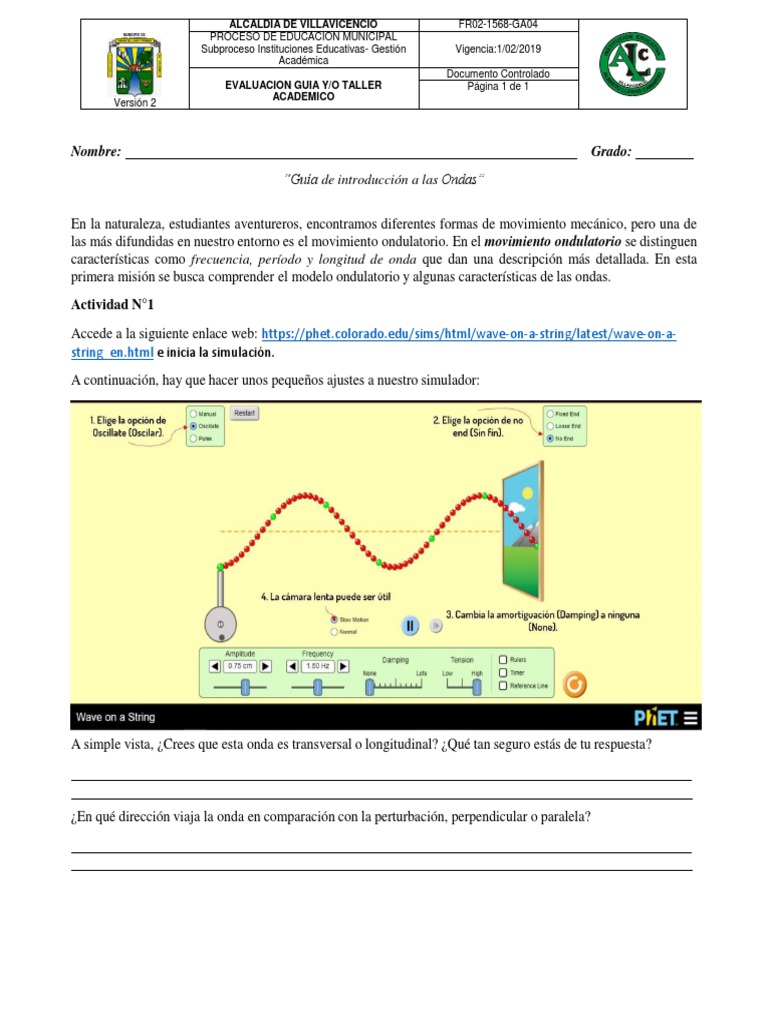 Laboratorio Virtual Ondas | PDF | Olas | Frecuencia Laboratorio Virtual Ondas | PDF | Olas | Frecuencia