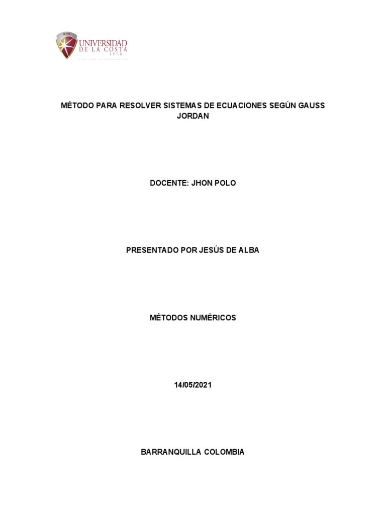 PROYECTO DE AULA Métodos Num | PDF | Matemáticas De La Computación | Análisis numérico