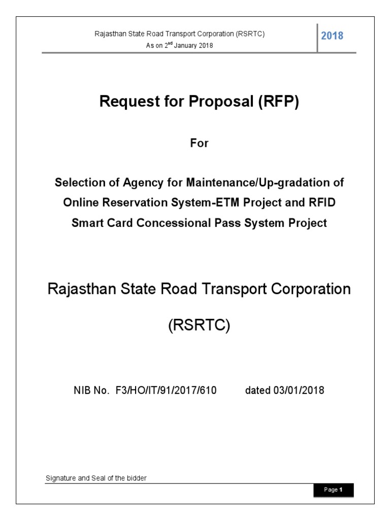 Final RFP 02012018 To Upload | PDF | Request For Proposal | Business
