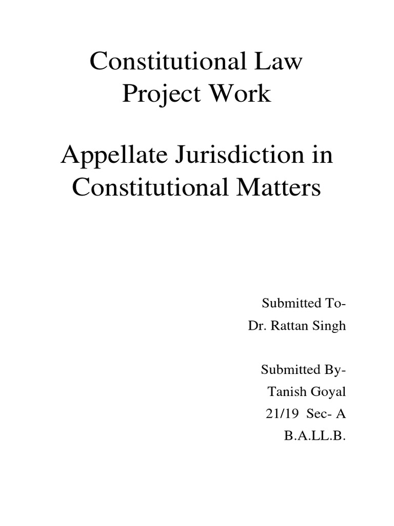 Constitutional Law Project Work | PDF | Supreme Courts | Original ...