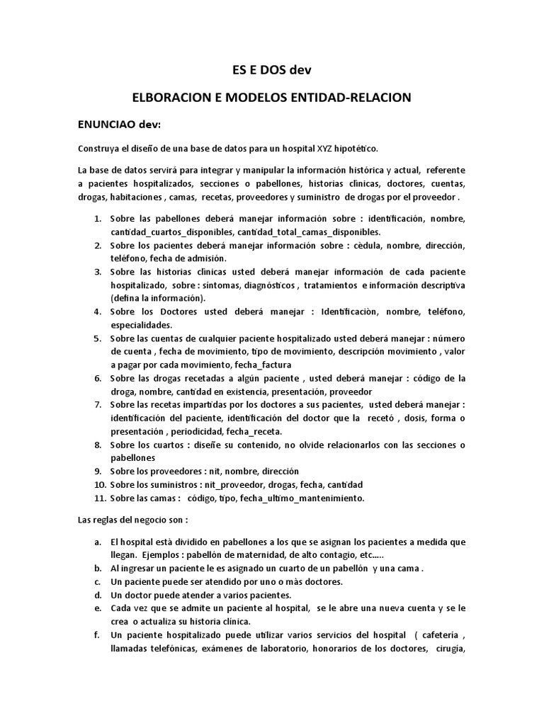 Taller Modelo Hospital Pea | PDF | Hospital | Historial médico