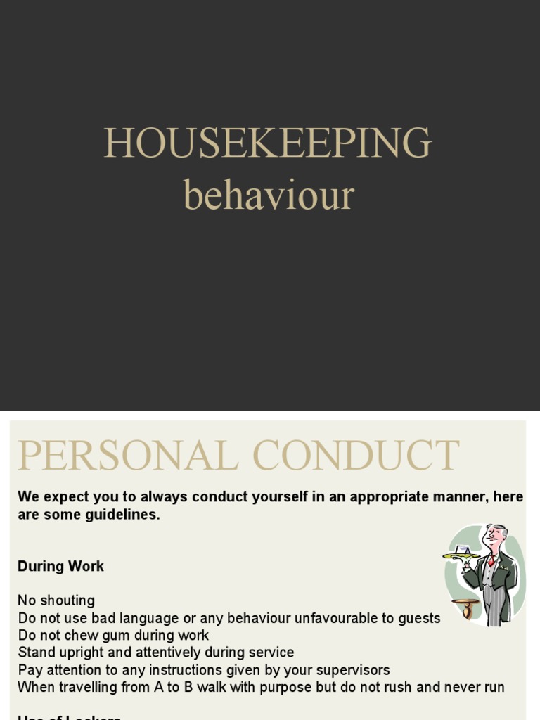 Housekeeping Conduct Guidelines | PDF