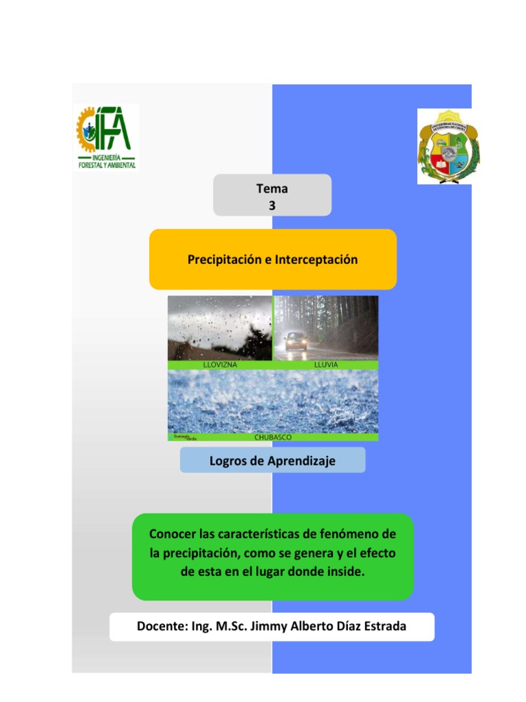 Tema 3. Precipitaciones | PDF | Lluvia | Nube