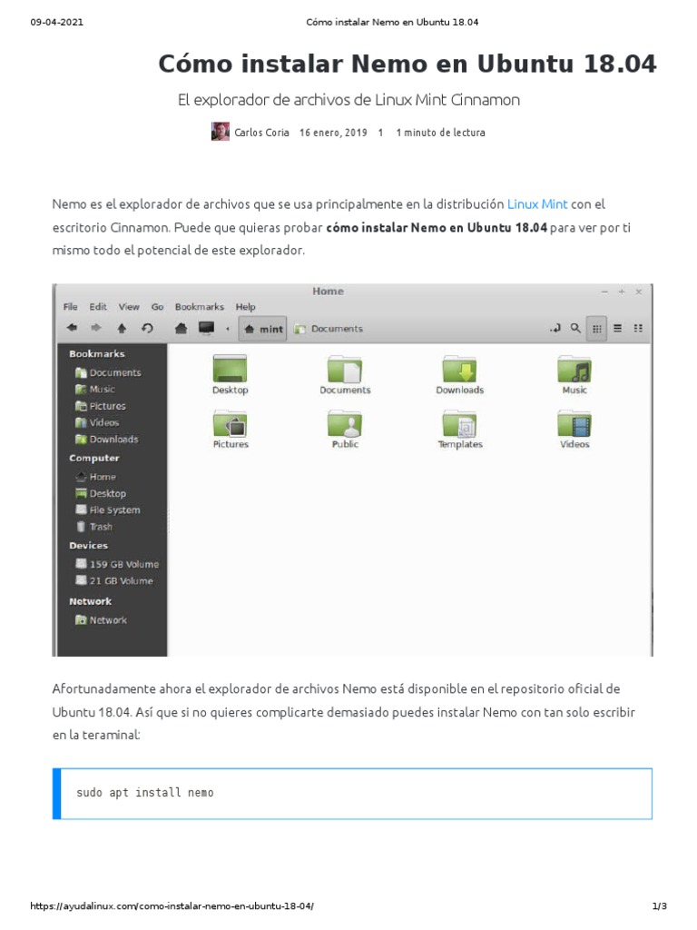 Cómo Instalar Nemo en Ubuntu 18.04 | PDF | Ingeniería de software | Linux