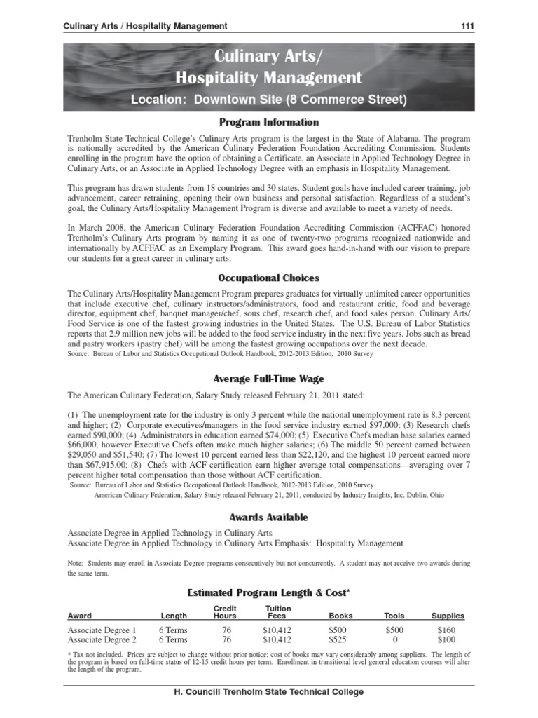 Culinary Arts - Hospitality Management | PDF | Foods | Menu