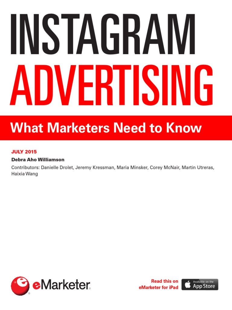 EMarketer Instagram Advertising What Marketers Need To Know | PDF | Facebook | Popular Culture ...