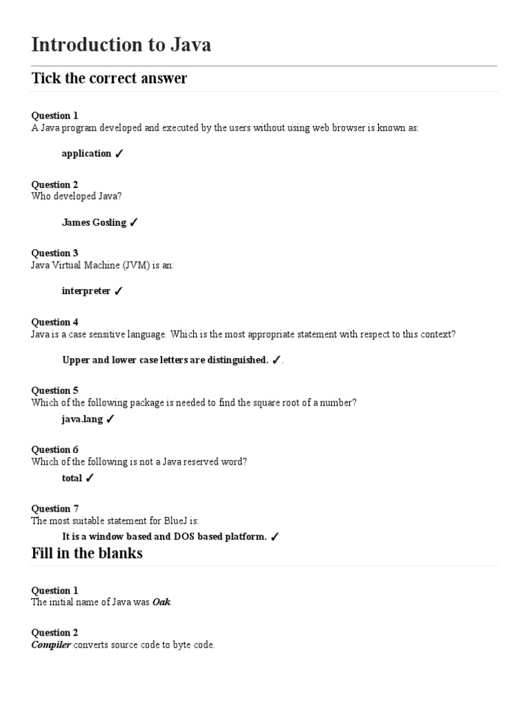 Java Program Quiz With Explanations Pdf Java Programming Language 0447