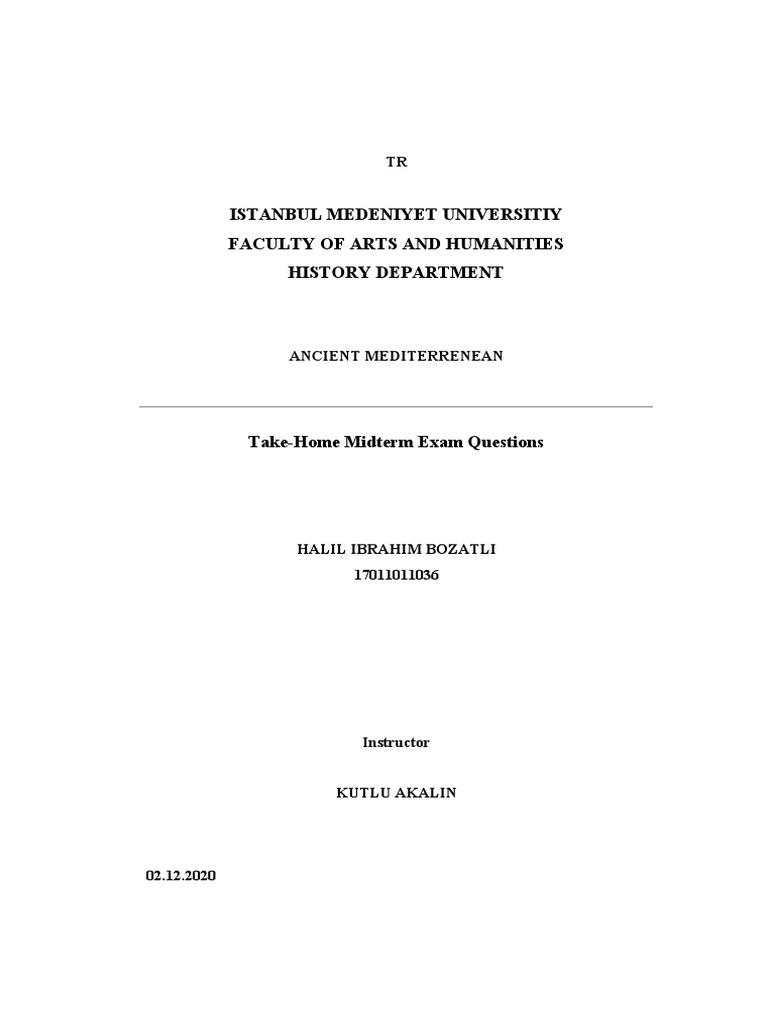 Ancient Mediterrenean - Midterm Exam | PDF | Canaan | Ancient Greece