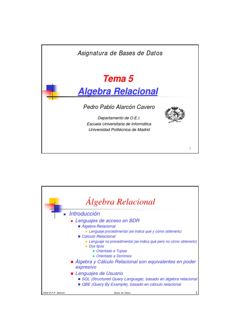 Algebra Relacional | PDF
