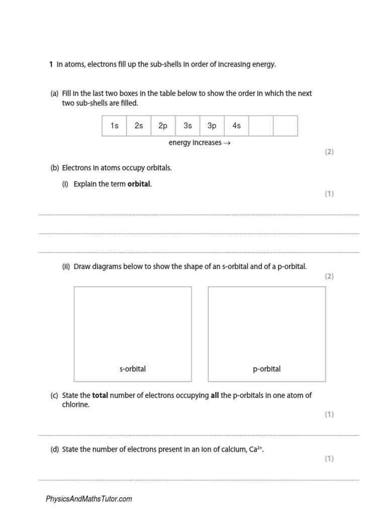Atomic Structure & The Periodic Table 2 QP - PDF Grade11 | PDF ...