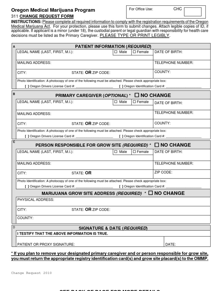 OMMP Change Form | PDF | Criminal Record | Identity Document