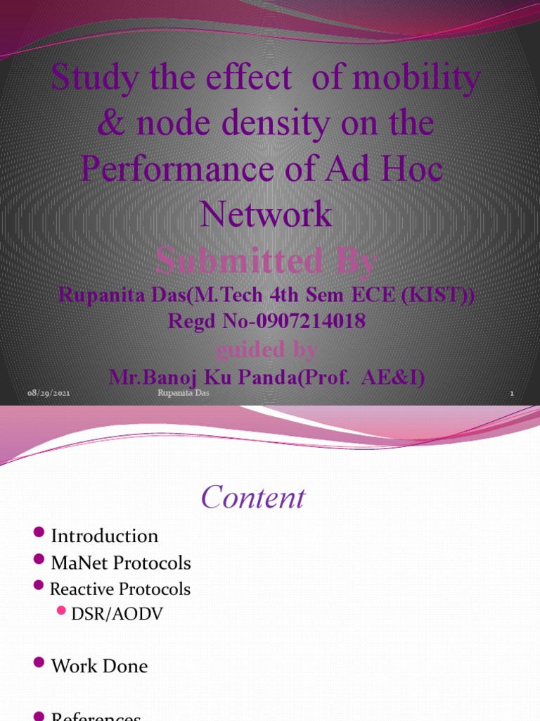 Study The Effect of Mobility & Node Density On The Performance of Ad Hoc Network | PDF ...