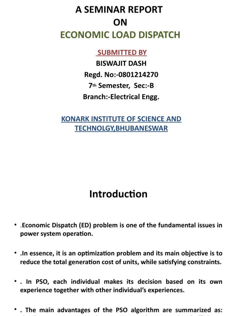 Economic Load Dispatch: Submitted by | PDF | Applied Mathematics ...