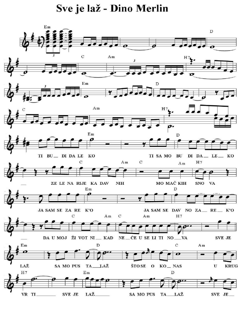 Sve Je Laz - Dino Merlin | PDF