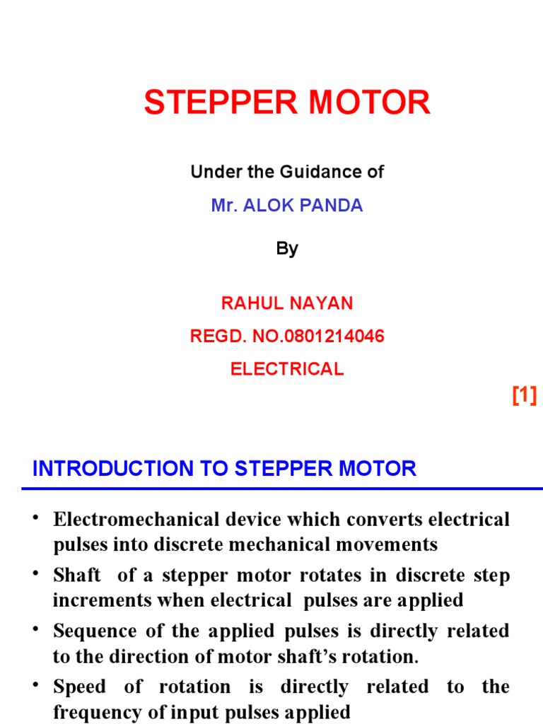 Stepper Motor: Under The Guidance of | PDF | Electric Motor | Magnetic ...