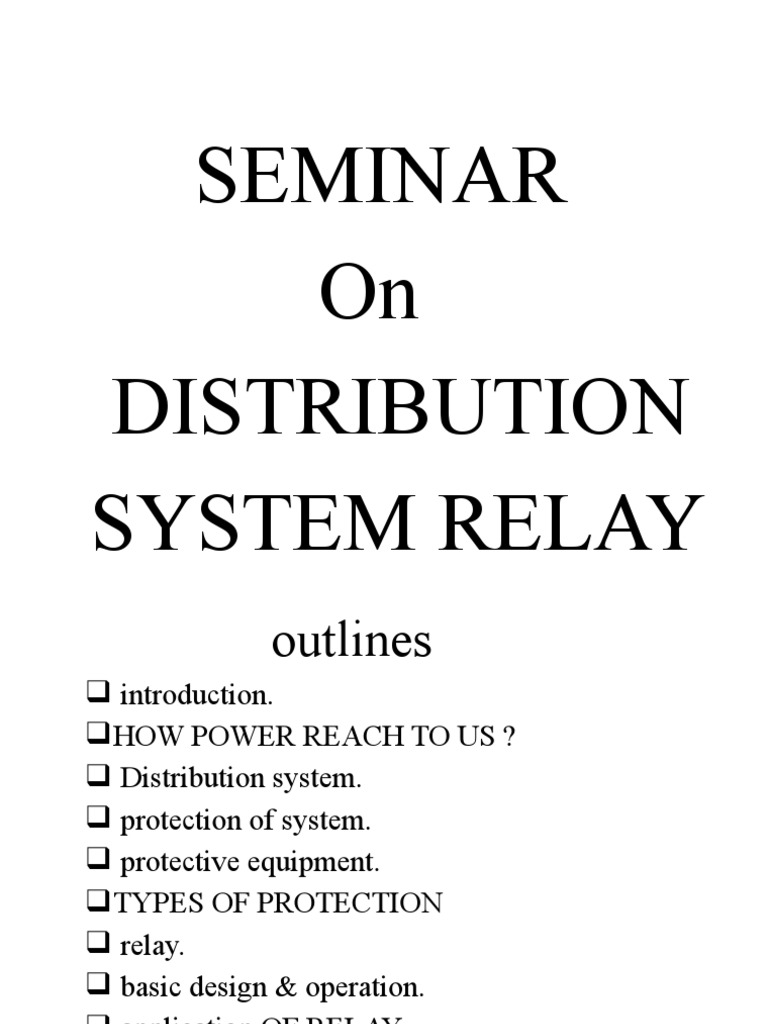 Power Distribution & Relay Systems | PDF | Relay | Electric Power ...