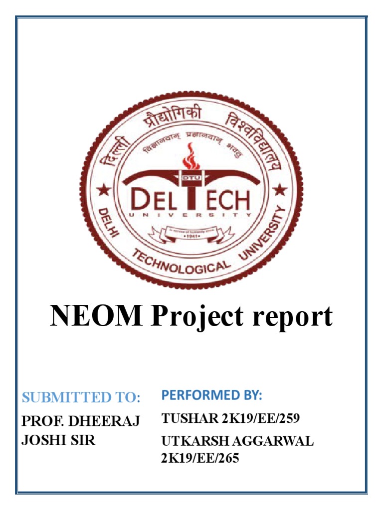 NEOM Project Report: Submitted To | PDF | Photovoltaics | Solar Panel