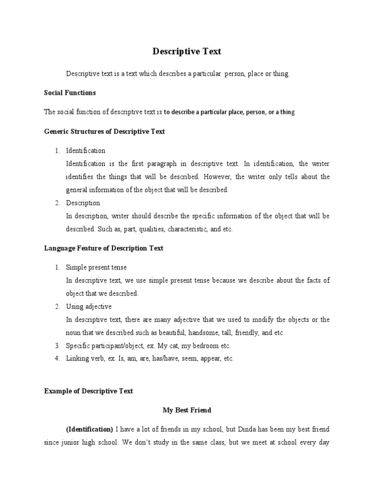 Descriptive Text: Social Functions | PDF | Verb | Adjective
