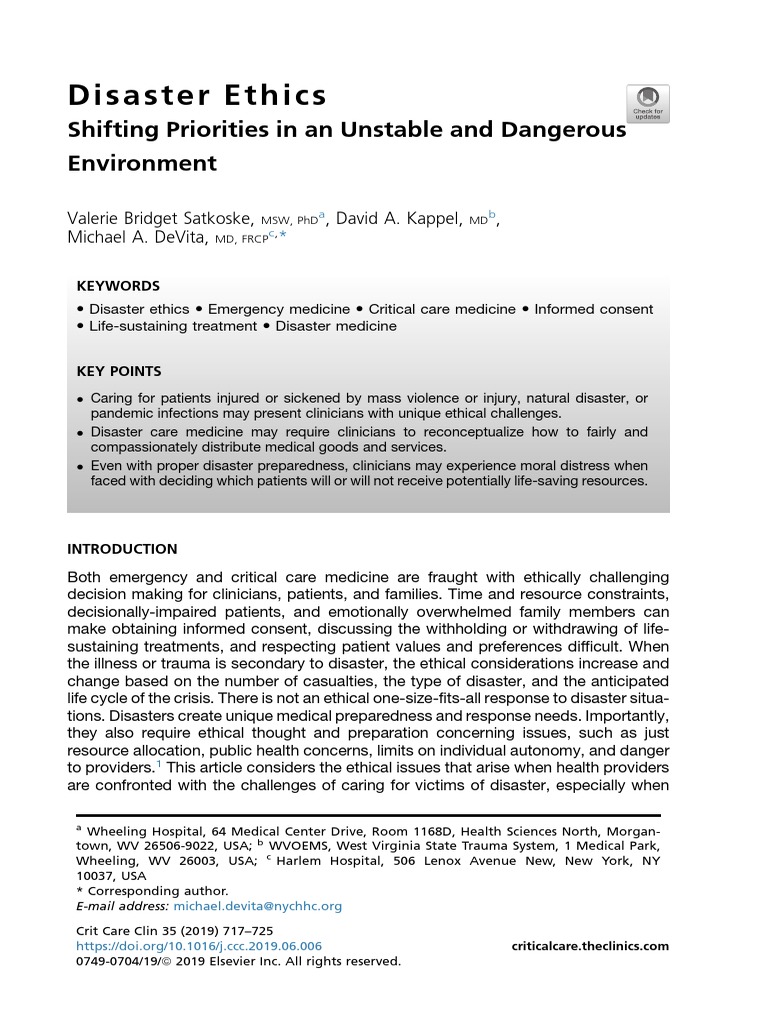 Disaster Ethics | PDF | Autonomy | Crime & Violence