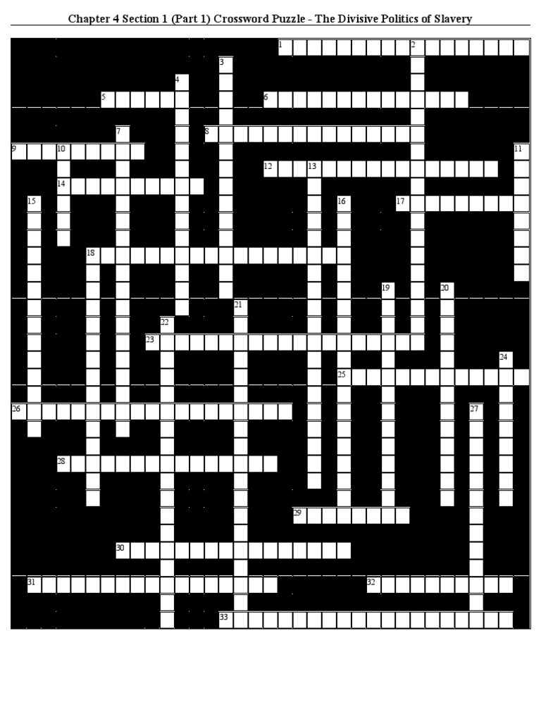 American History-Chapter 4 Section 1 Puzzle | PDF | Slavery ...