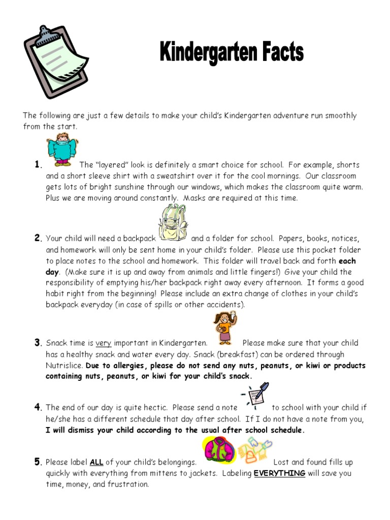 Kindergarten Facts | PDF