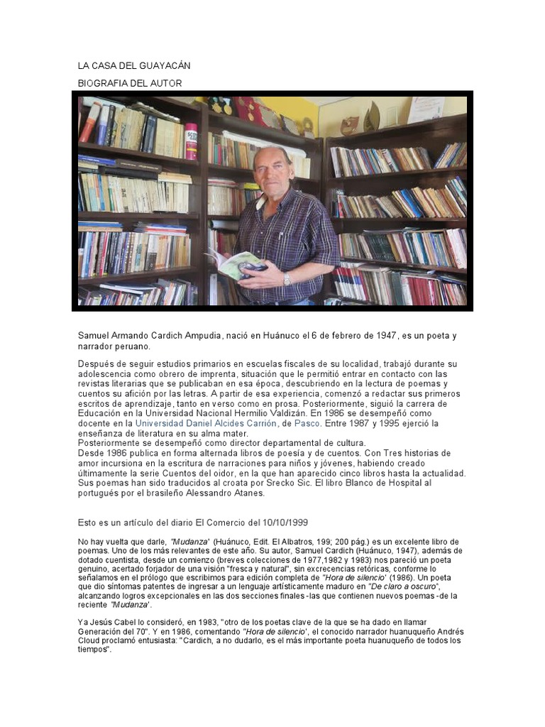 Biografía y obras de Samuel Cardich | PDF | Cuentos