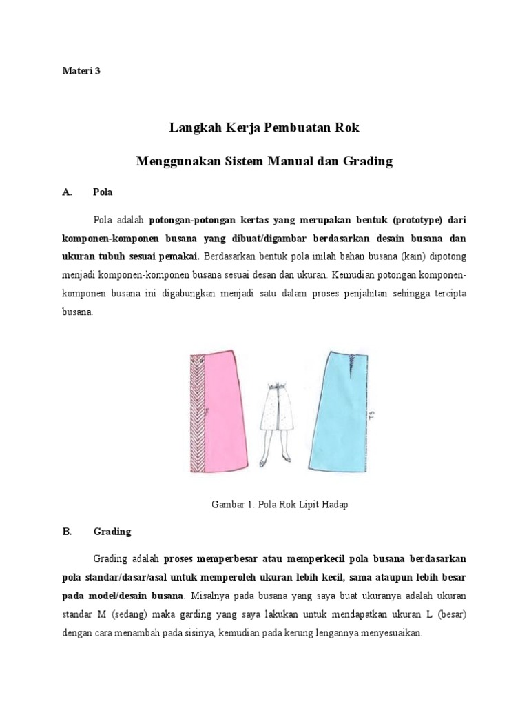 Materi 3 - Langkah Kerja Pembuatan Rok | PDF