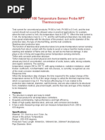 PT100 Platinum Resistance Thermometer Reference Chart PDF | PDF