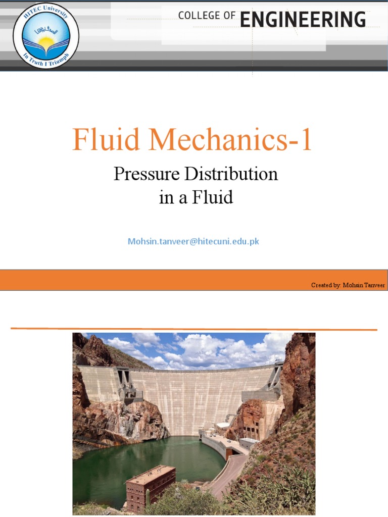 Fluid Mechanics-1: Pressure Distribution in A Fluid | PDF | Buoyancy | Pressure