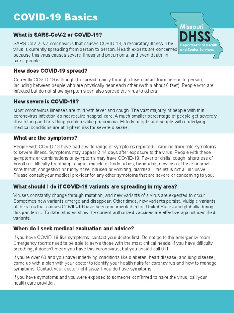 Novel Coronavirus Factsheet | PDF | Pneumonia | Clinical Medicine