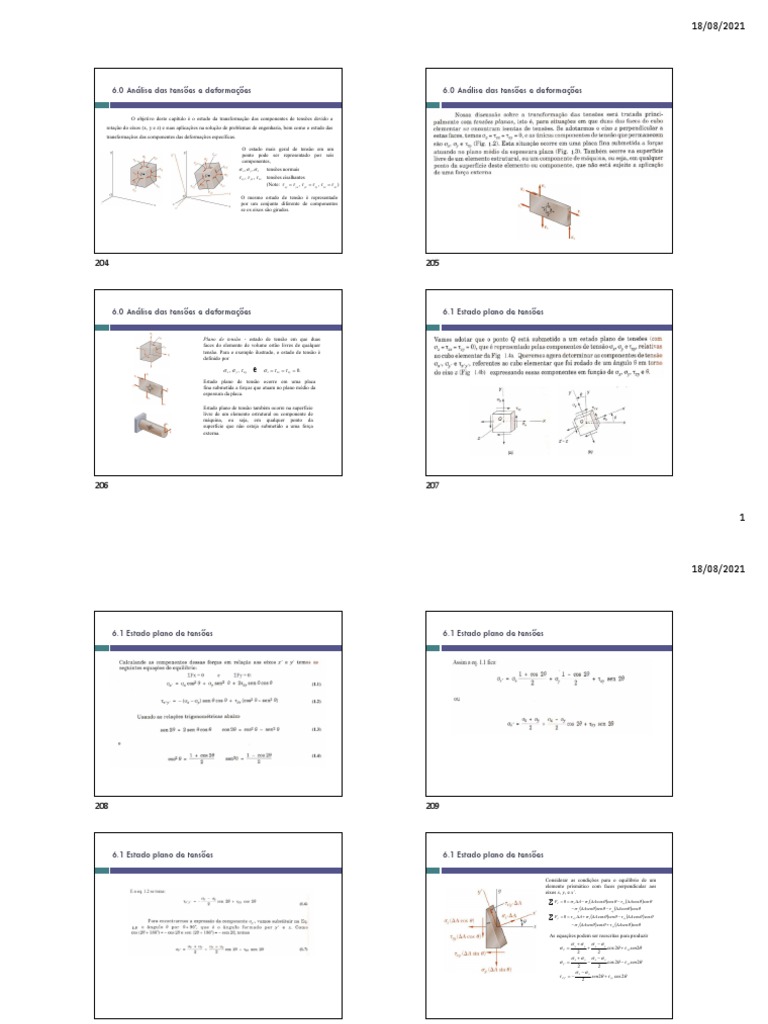 Aula 6 - Mecsol | PDF | Estresse (Mecânica) | Tensão de cisalhamento
