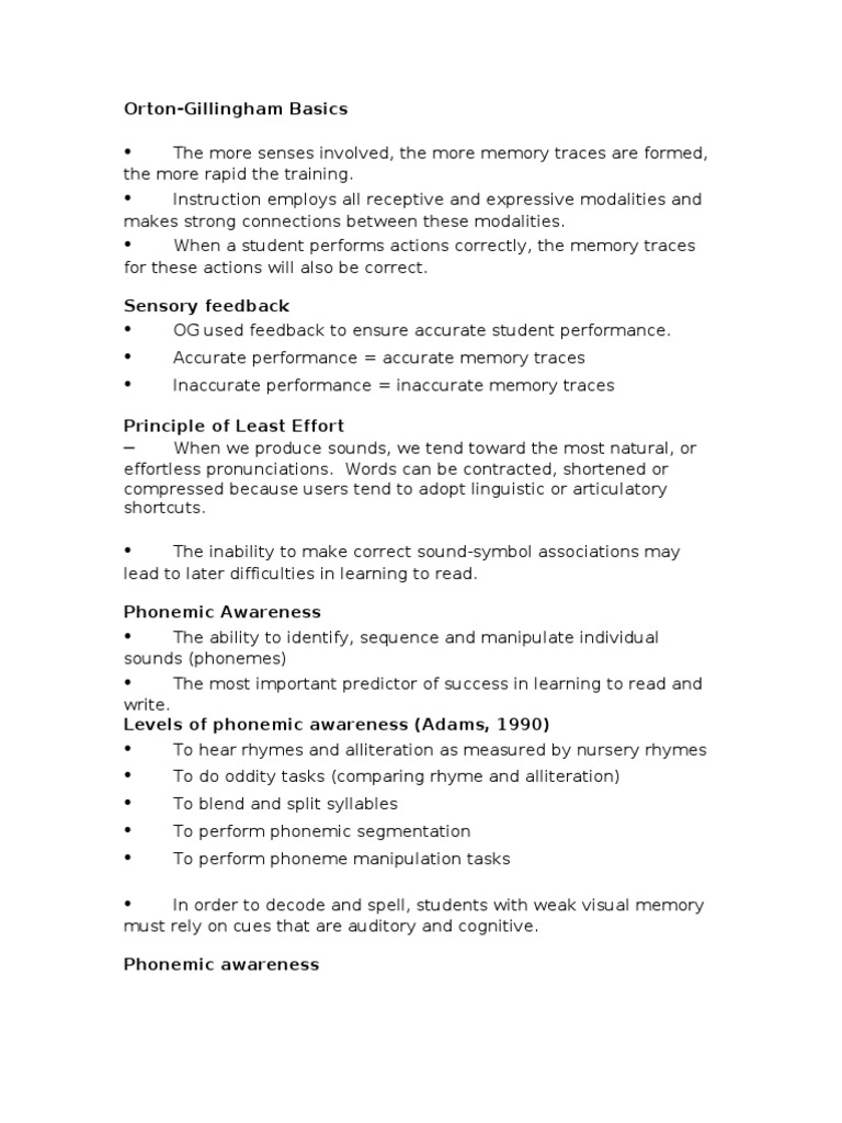 Orton Gillingham | PDF | Phoneme | Word