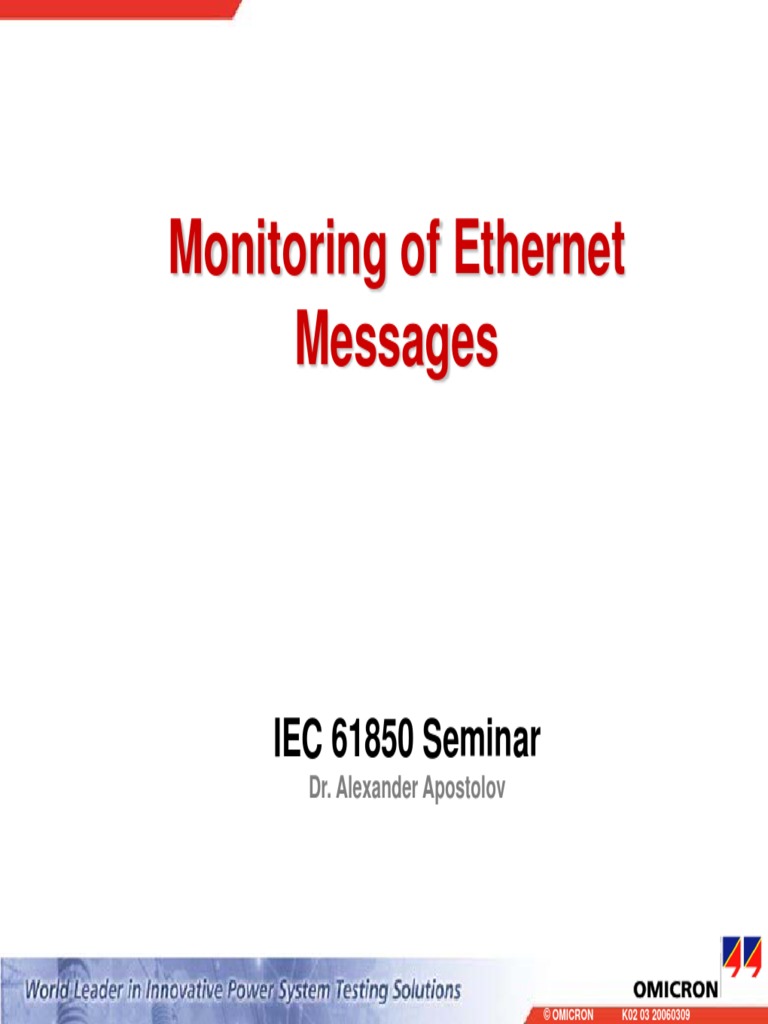 Monitoring of Ethernet Messages: IEC 61850 Seminar | Download Free PDF ...